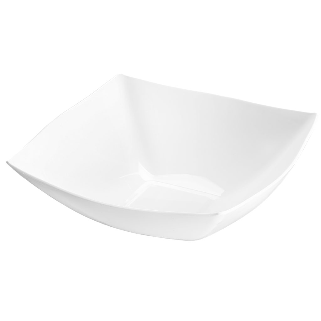 Square Fancy White 128oz Serving Bowl (1 Count) - Blue Sky Trading