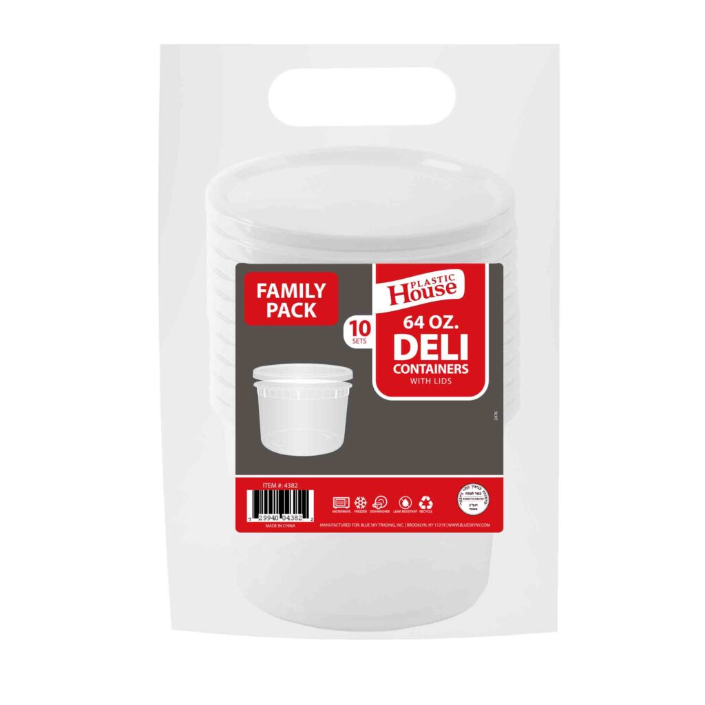 Deli Containers 64oz Combo (10 Count) - Blue Sky Trading
