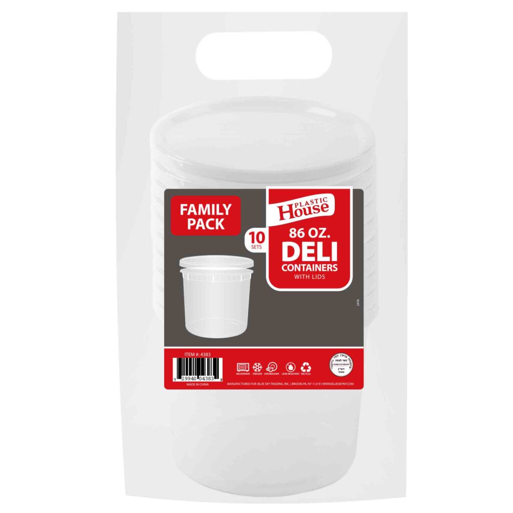Deli Containers 86oz Combo (8 Count) - Blue Sky Trading