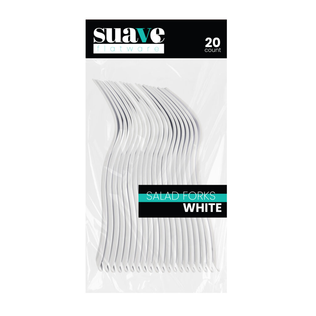 Suave Flatware White Salad Forks | 20 Count – Paper Goods Plus