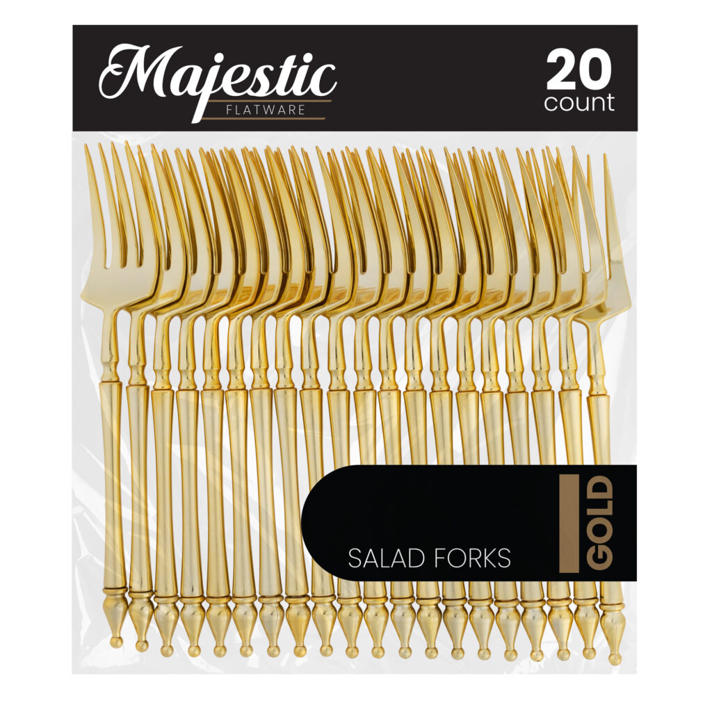 Majestic Gold Salad Forks (20 Count) - Blue Sky Trading