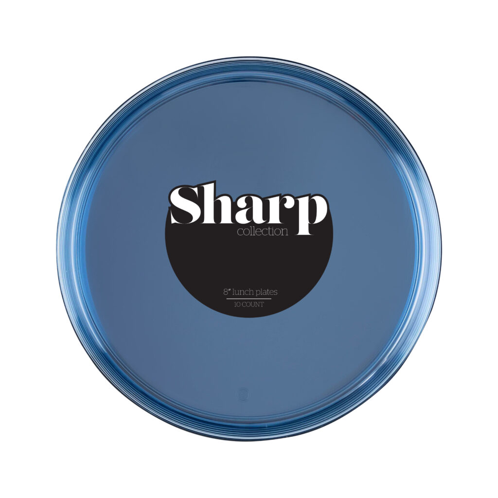 Sharp Blue Transparent 8" Plates (10 Count) - Blue Sky Trading