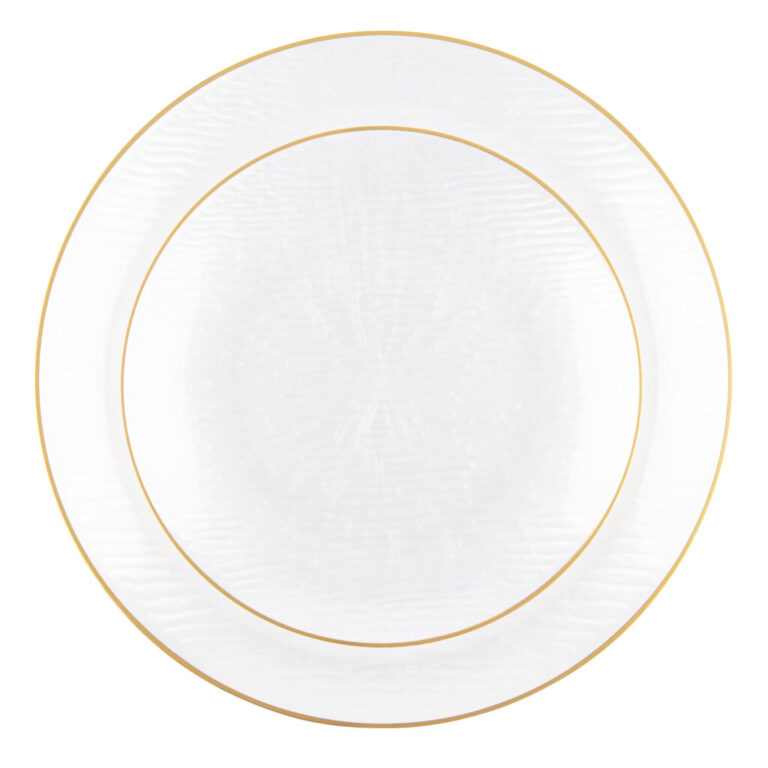 Icicles Plates Pearl/Gold Rim - Blue Sky Trading
