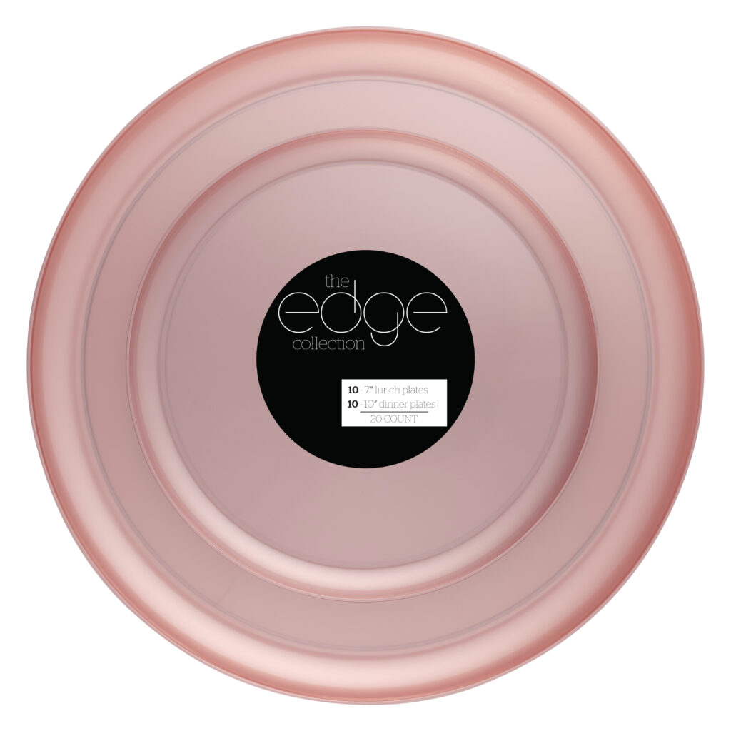 Edge 7″ & 10″ Plates Pink Pearl Combo | 20 Count – Paper Goods Plus